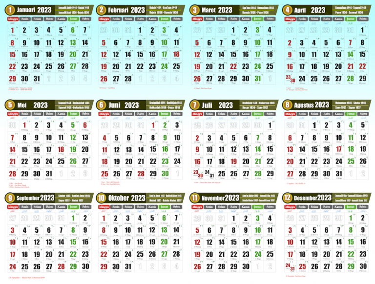 Download Kalender 2023 CDR Lengkap dengan Libur, Jawa dan Hijriyah ...