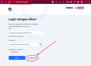 Cara Reset Password MySAPK BKN - Farazinux