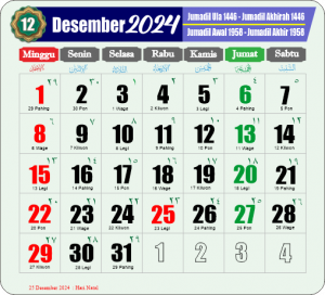 Kalender 2024 Lengkap dengan Hijriyah, Jawa, dan Pasaran | Download CDR dan PNG