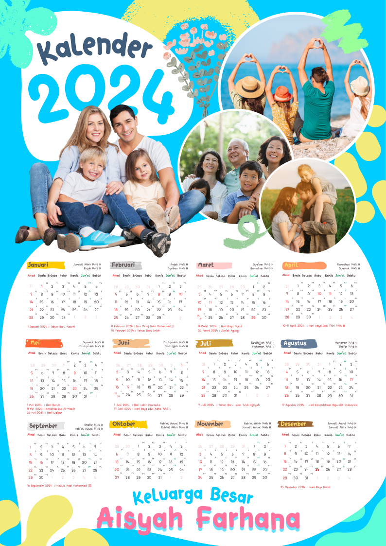 Desain Kalender Dinding 2024 | Download CDR, PNG dan PDF - Farazinux